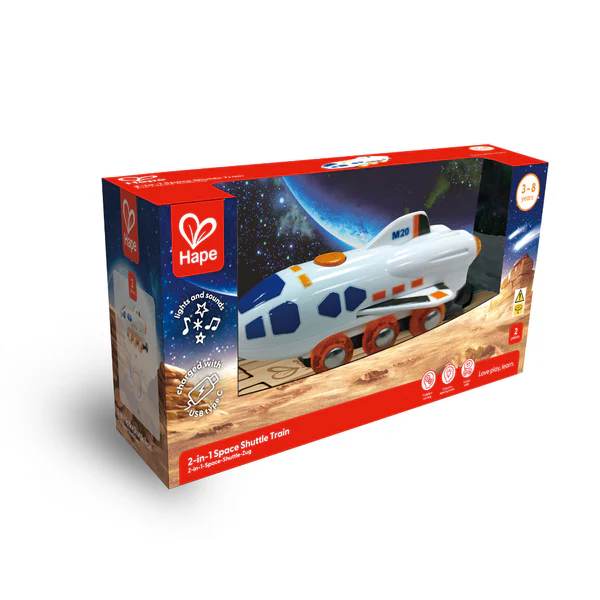 Hape 2 in 1 Space Shuttle Train – The Great Rocky Mountain Toy Company