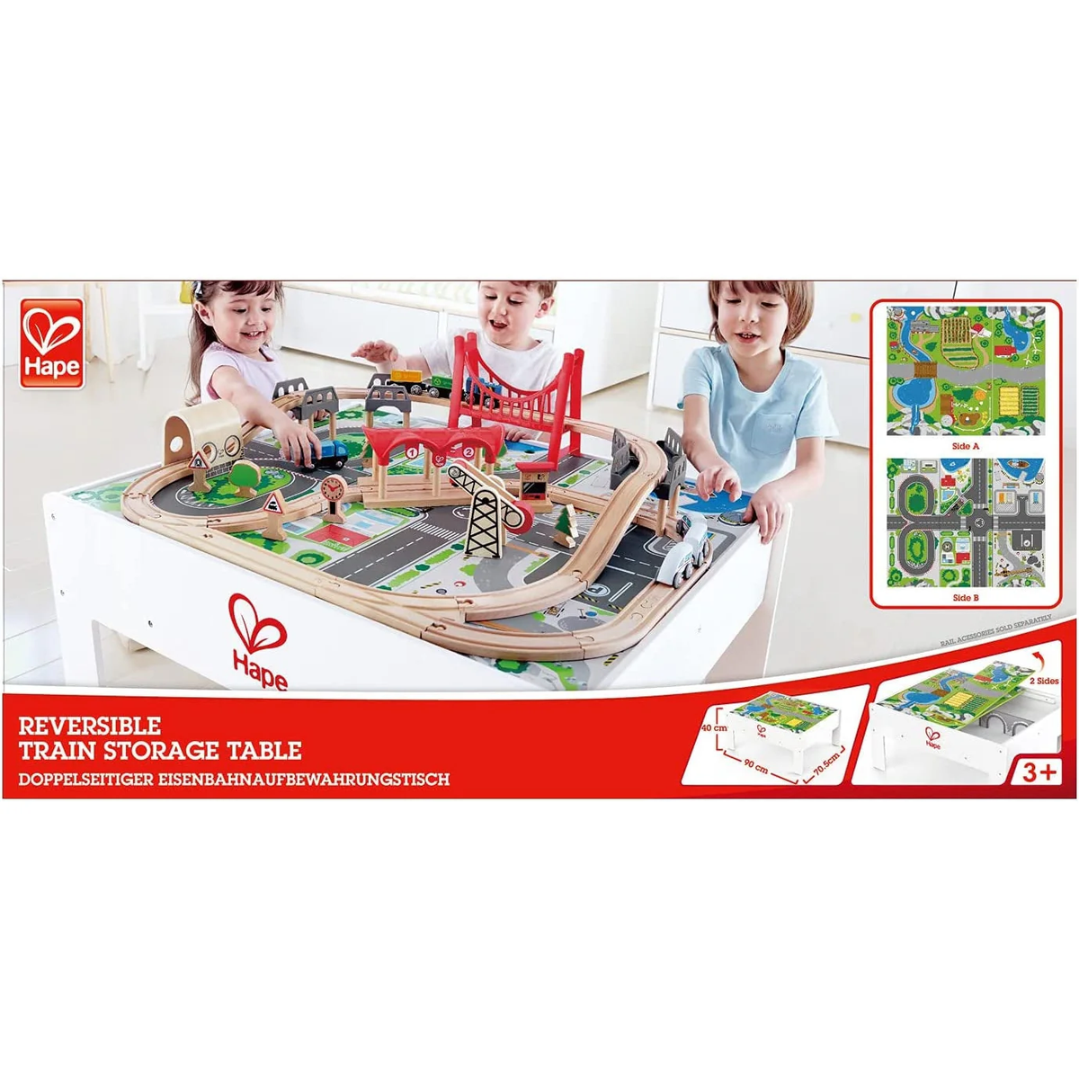 Hape Reversible Train Storage Table – The Great Rocky Mountain Toy Company